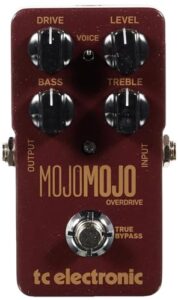 tc electronic mojomojo overdrive exceptional overdrive pedal with extra headroom, precise controls and a voicing switch