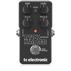 tc electronic dark matter distortion phenomenal distortion pedal with extreme dynamic range, two-band eq and voicing switch