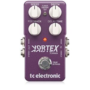 tc electronic vortex flanger outstanding toneprint-enabled flanger pedal with 2 built-in flanger modes, deep control and stereo i/o