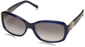 kate spade new york annika/s rectangular sunglasses, navy / y7 gray gradient lens, 56 mm