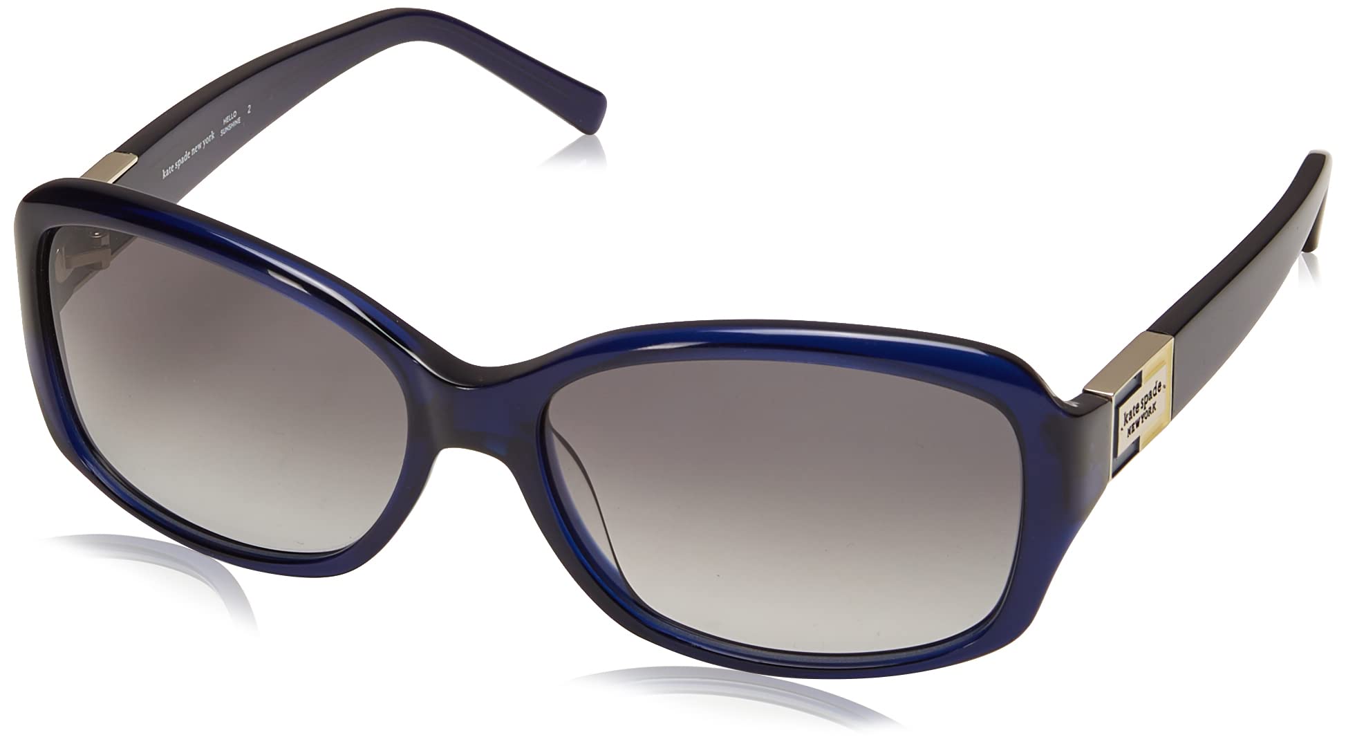 Kate Spade New York Annika/S Rectangular Sunglasses, Navy / Y7 Gray Gradient Lens, 56 mm