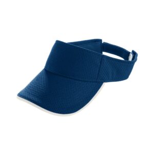 augusta sportswear athletic mesh two-color visor navy/white os