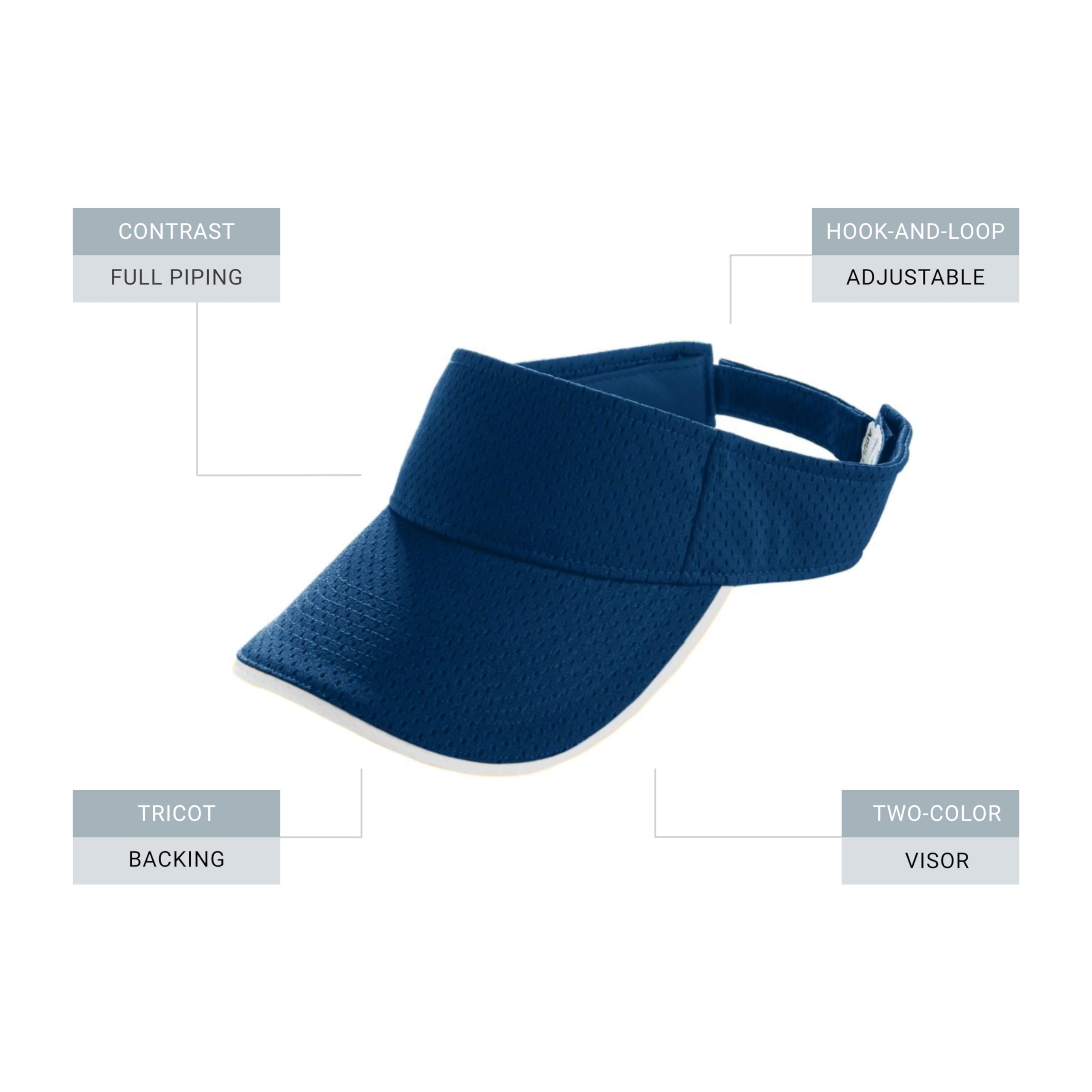 Augusta Sportswear Athletic Mesh Two-Color Visor Navy/White OS