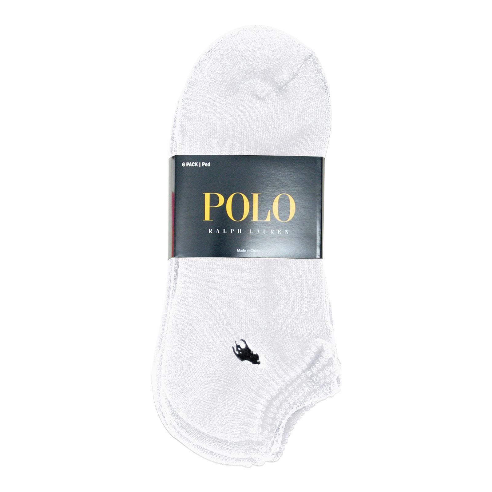 Polo Ralph Lauren Men's Ankle 6-Pair Socks 10-13 (White)