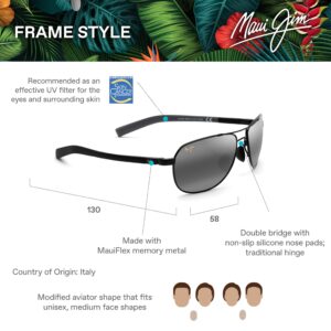 Maui Jim Guardrails w/ Patented PolarizedPlus2 Lenses Polarized Lifestyle Sunglasses, Gloss Black/Neutral Grey Polarized, Medium