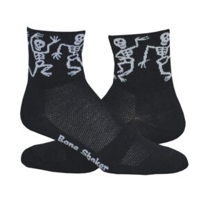 defeet men's aerator bone shaker sock, black, large