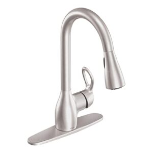 moen ca87011srs single handle kitchen faucet with pullout spray from the kleo collection, spot resist stainless