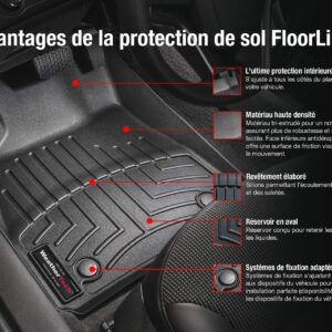 WeatherTech Custom Fit FloorLiners for Durango, Grand Cherokee - 2nd Row (443242), Black