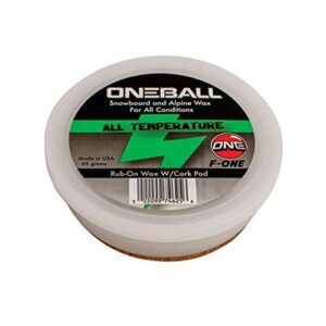 one mfg f1 rub-on snowboard & ski wax 85g - all temp wax, in a convenient rub on container.