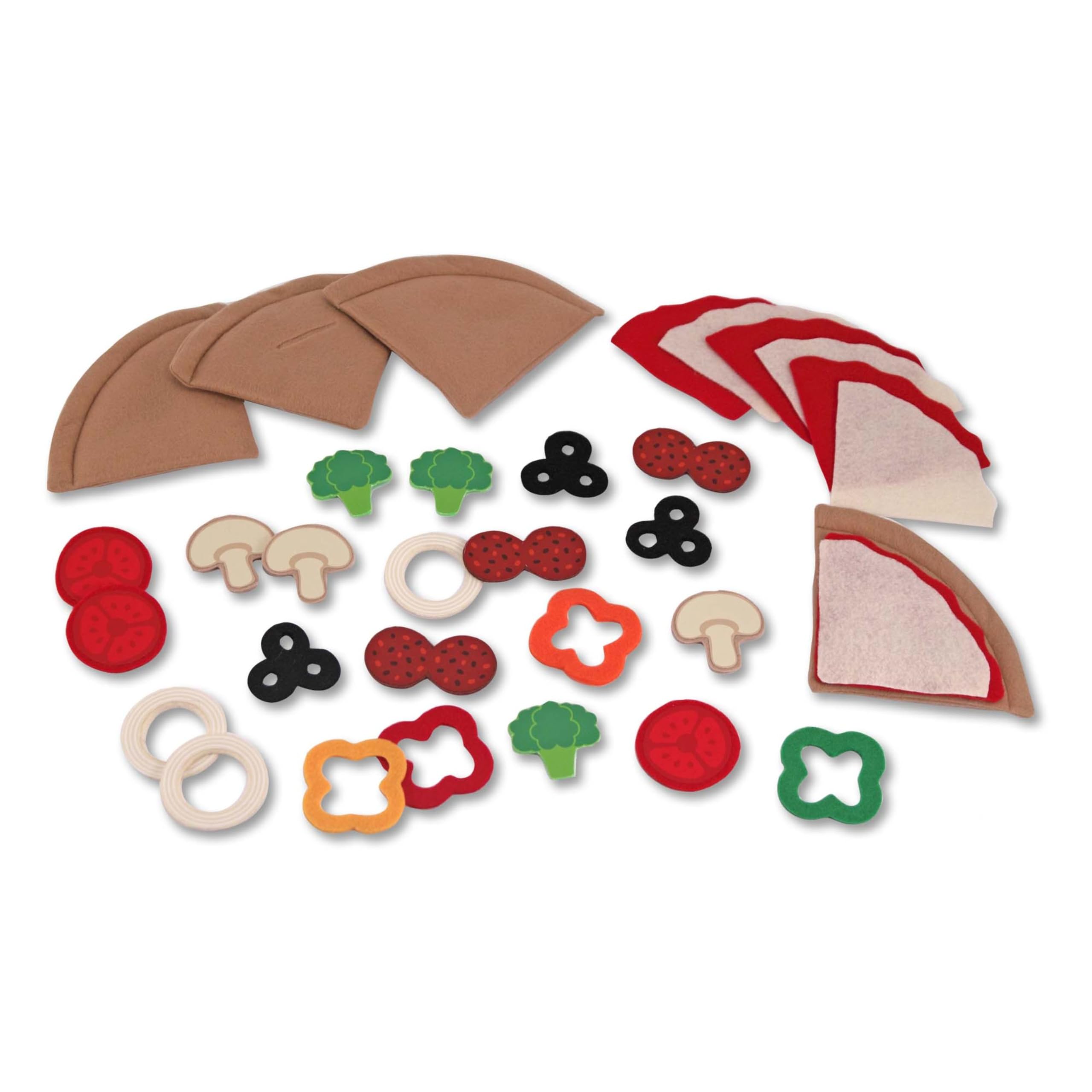 Melissa & Doug Felt Food Mix 'n Match Pizza Play Food Set (42 pcs) - Felt Pizza Play Set For Kids Kitchen, Pretend Play Pizza, Felt Pizza Toy For Toddlers And Kids Ages 2+