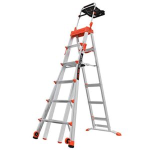 little giant ladders, select step, 6-10 foot, stepladder, aluminum, type 1a, 300 lbs weight rating (15109-001)