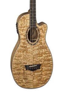 dean eqa exotica quilt ash acoustic-electric guitar, gloss natural