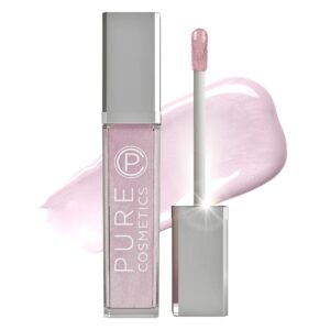 pure cosmetics pure illumination lip gloss - led-lit applicator w/side mirror - non-sticky, moisturizing & hydrating lip glosses - soothes & heals dried chapped lips (shimmer)