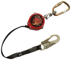 miller honeywell home miller scorpion 9-foot personal fall limiter with twist-lock carabiner/swivel shackle and locking snap hook, 310 lb. capacity (pfl-4-z7/9ft), red