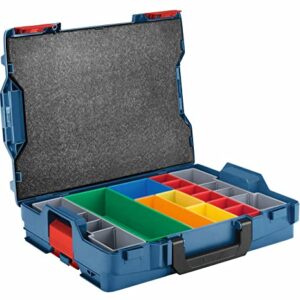 BOSCH - LBOXX-1A Bosch - L-BOXX-1A 17.5 In. x 14 In. x 4.5 In. Stackable Carrying Case with 13 pc. Insert Set Blue