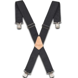 awp work suspenders | 2" fully-adjustable webbing work suspenders with heavy-duty bite clips | black