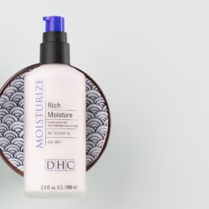 DHC Rich Moisture, Lightweight Facial Moisturizer, Dry Skin, Hydrating, Fragrance and Colorant Free, Ideal for dry dehydrated and sensitive skin, 3.3 fl. oz.