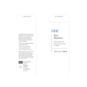 DHC Rich Moisture, Lightweight Facial Moisturizer, Dry Skin, Hydrating, Fragrance and Colorant Free, Ideal for dry dehydrated and sensitive skin, 3.3 fl. oz.