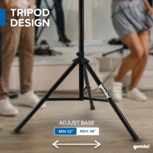 Gemini Sound ST-04 Heavy Duty Professional Audio Universal DJ Foldable Collapsible Telescoping Tripod PA Speaker Stands, Adjustable height up to 80" Inches Tall