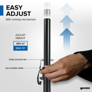 Gemini Sound ST-04 Heavy Duty Professional Audio Universal DJ Foldable Collapsible Telescoping Tripod PA Speaker Stands, Adjustable height up to 80" Inches Tall