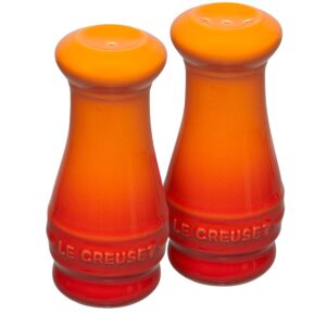 Le Creuset Stoneware Salt & Pepper Shakers Set of 2, 4 oz. each, Flame