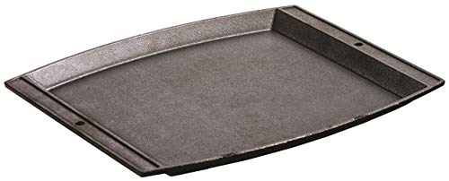 Lodge Seasoned Cast Iron Rectangular Griddle - 15 x 12.25 Inches. Jumbo Chef’s Serving Platter, Black