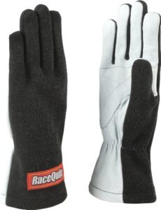 racequip basic race gloves 350 series 1 layer nomex non sfi black large 350005