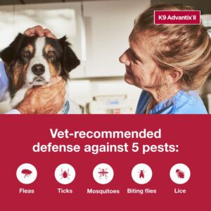 K9 Advantix II Large Dog Vet-Recommended Flea, Tick & Mosquito Treatment & Prevention | Dogs 21 - 55 lbs. | 4-Mo Supply