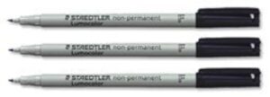 staedtler 316 lumocolor pen non-permanent fine 0.6mm line black ref 316-9 [pack 10]