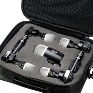 CAD Audio Stage7 7 Piece Drum Mic Pack - Includes Kick Mic, Snare Mic, 3 Tom Mics and 2 Overhead Condenser Mics, Black