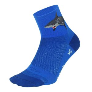 defeet men's aerator attack sock, blue, medium