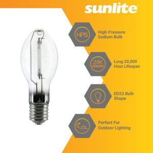 Sunlite 03635-SU LU150/MOG 150 Watt High Pressure Sodium Light Bulb, Mogul Base (E39), ANSI Code S55, 16000 Lumen, 20000 Life Hours, Clear, 2100K