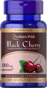 puritan's pride black cherry extract 1000mg, 100 count (19373)