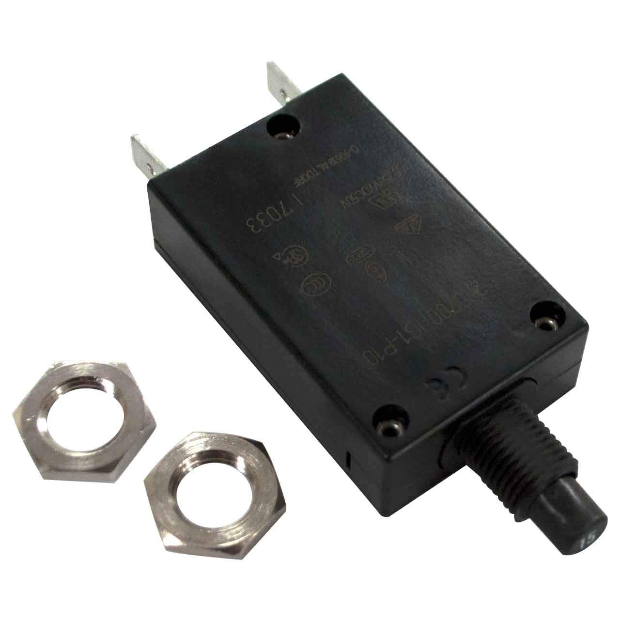 Miller 053283 Circuit Breaker, Man Reset 1P 15A 250Vac Frict