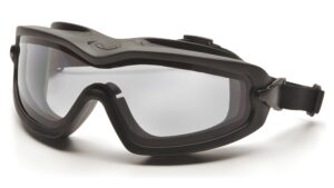 pyramex safety products gb6410sdt v2g plus safety glasses, clear anti-fog dual lens with black strap, clear