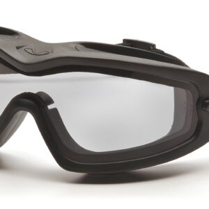 Pyramex Safety Products GB6410SDT V2G Plus Safety Glasses, Clear Anti-Fog Dual Lens with Black Strap, Clear