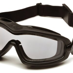 Pyramex Safety Products GB6410SDT V2G Plus Safety Glasses, Clear Anti-Fog Dual Lens with Black Strap, Clear