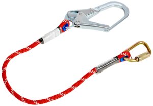 miller honeywell safety products by 1014936/ restraint lanyard with kernmantle rope, carabiner and locking rebar hook, 4', red