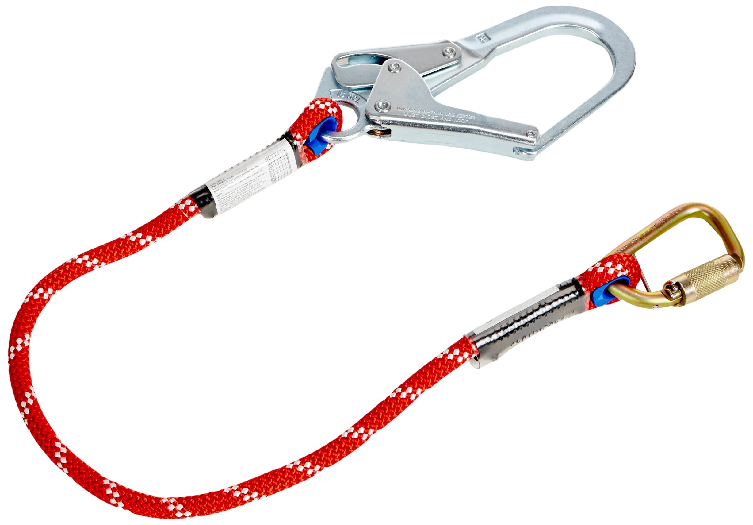 Miller Honeywell Safety Products by 1014936/ Restraint Lanyard with Kernmantle Rope, Carabiner and Locking Rebar Hook, 4', Red