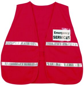 mcr safety - 611icv204 icv204 incident command polyester/cotton safety vest with 1-inch white reflective stripe, red