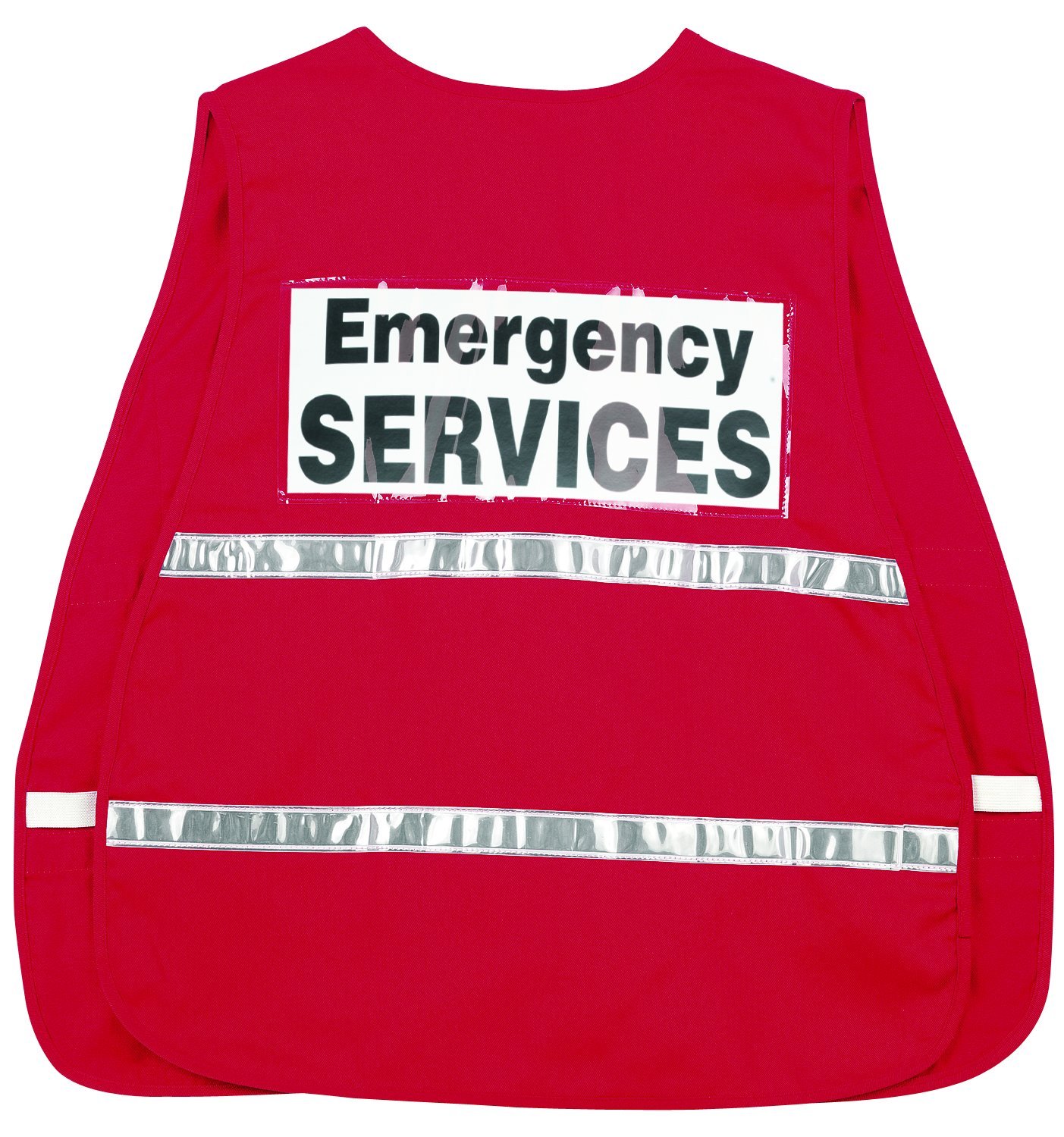 MCR Safety - 611ICV204 ICV204 Incident Command Polyester/Cotton Safety Vest with 1-Inch White Reflective Stripe, Red