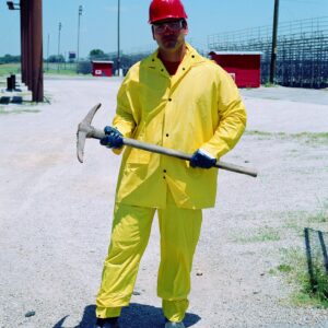 MCR Safety O703L Squall PVC Single Ply 3-Piece Rainsuit, Yellow, Large