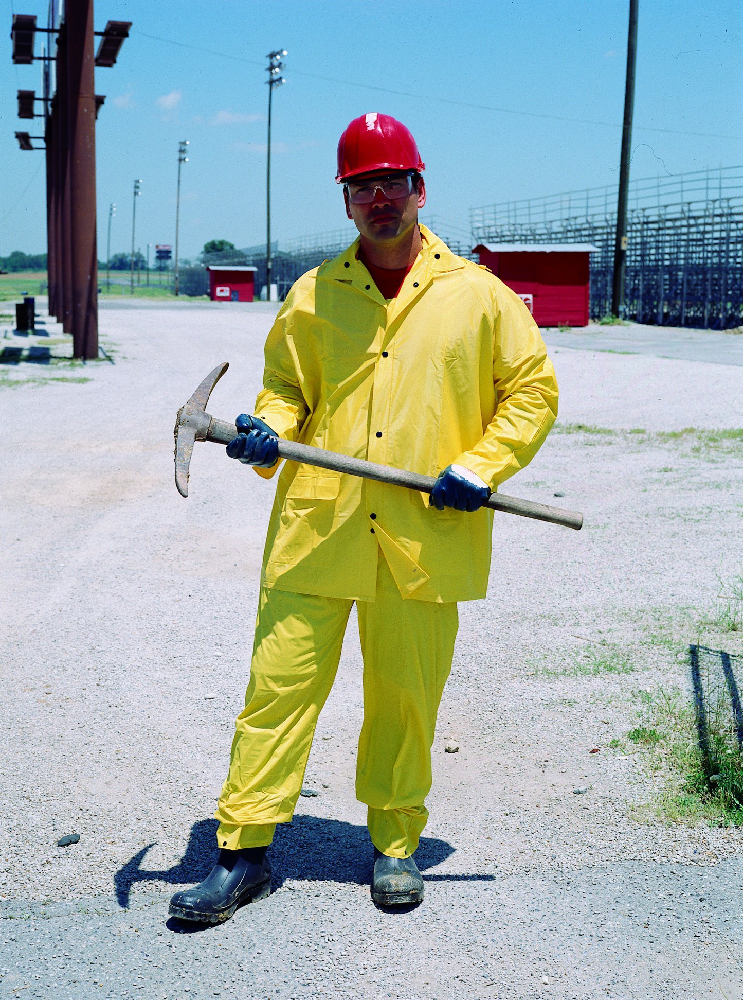 MCR Safety O703L Squall PVC Single Ply 3-Piece Rainsuit, Yellow, Large