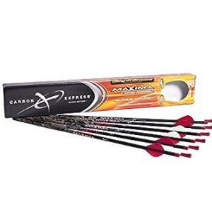 Carbon Express 52113 Maxima Hunter 20-Inch Fletched BuffTuff Plus Carbon Crossbolt with R2 Vanes, 6-Pack, Mossy Oak Treestand Pattern Black