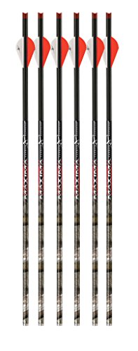 Carbon Express 52113 Maxima Hunter 20-Inch Fletched BuffTuff Plus Carbon Crossbolt with R2 Vanes, 6-Pack, Mossy Oak Treestand Pattern Black