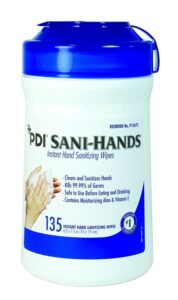 sani hands alc antimicrogel hand wipes 135 per canister