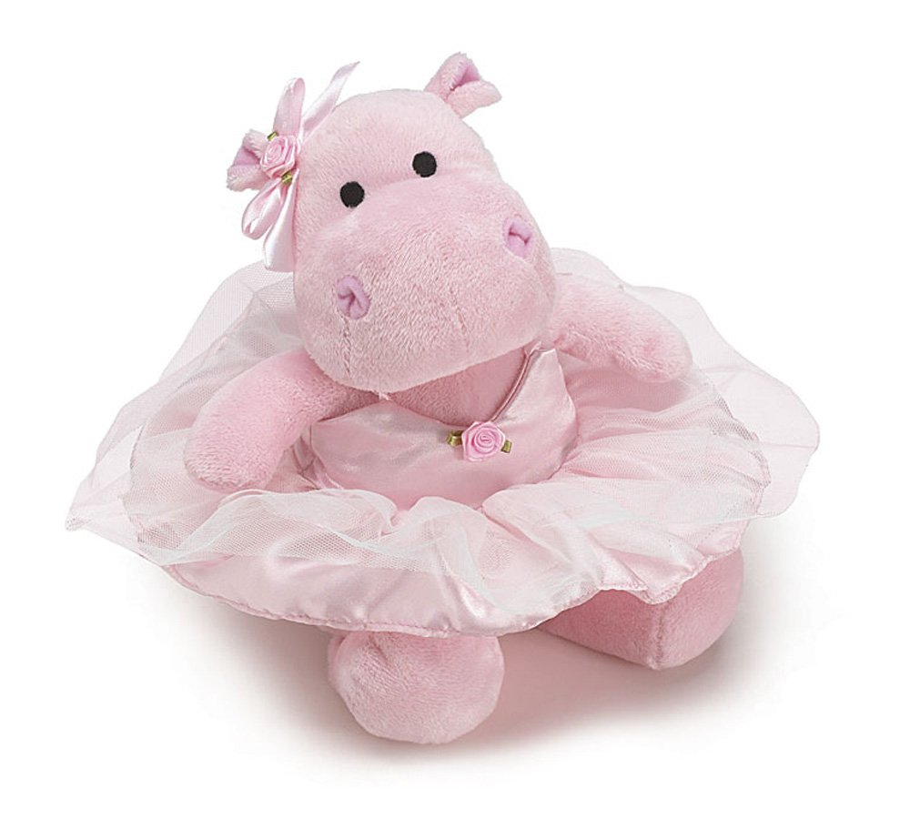 Burton and Burton Stuffed Animal Cute Pink Ballerina Hippo Plush Toy