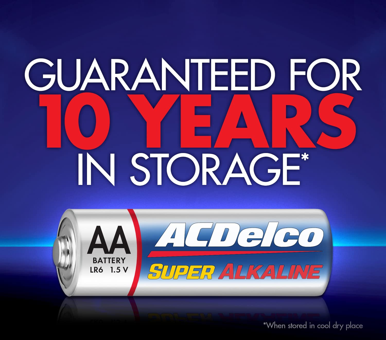 ACDelco 100-Count AA Batteries, Maximum Power Super Alkaline Battery, 10-Year Shelf Life, Reclosable Packaging