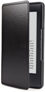 amazon kindle leather cover, black (does not fit kindle paperwhite, touch, or keyboard)