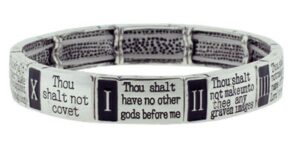 4030037 10 commandments stretch bracelet christian scripture religious thou